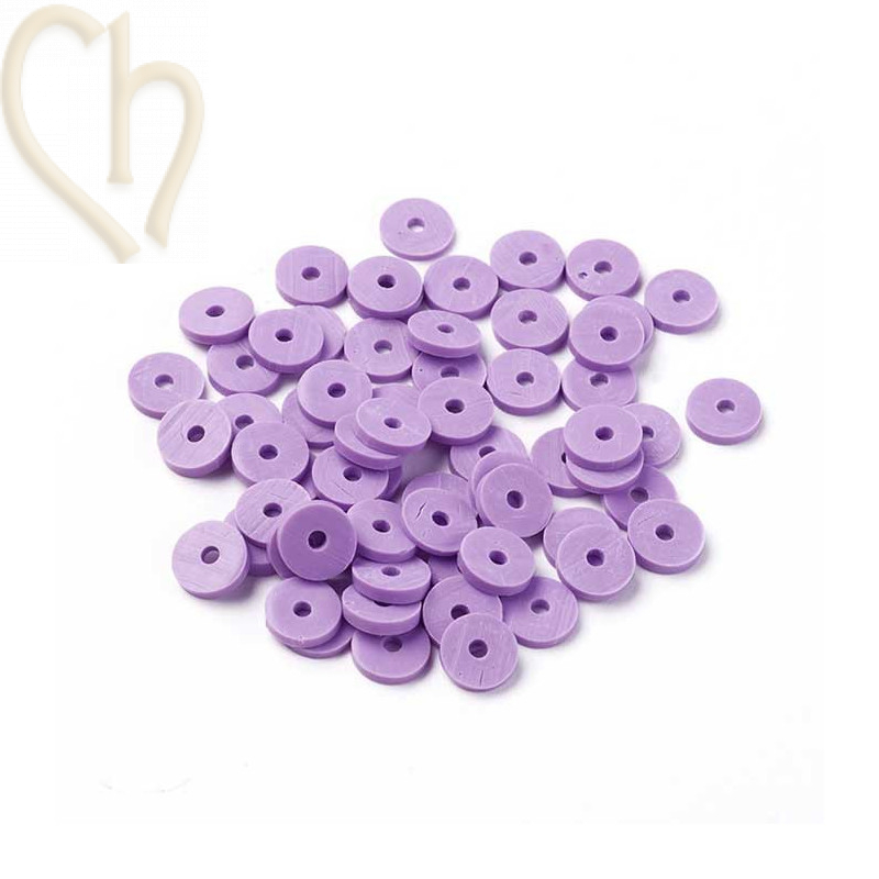 Heishi rondellen 6mm Plum Mauve String 40 cm