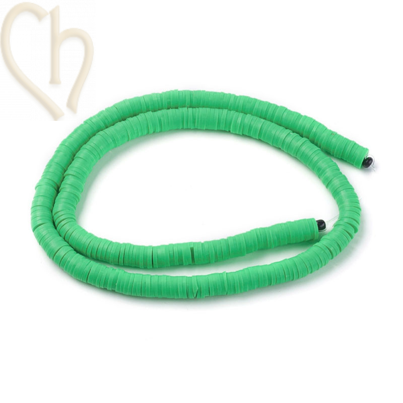 Heishi rondellen 6mm Lime String 40 cm