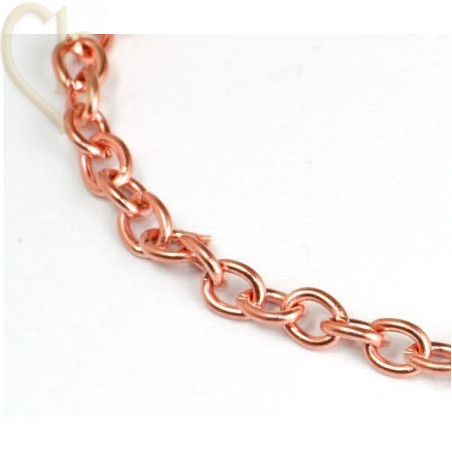 ketting metaal 3*2mm rose goud